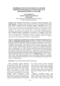 PEMBERIAN PENYULUHAN BENCANA BANJIR TERHADAP KESIAPSIAGAAN SISWA KELAS VI MENGHADAPI BENCANA ...